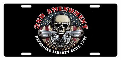 2ND AMENDMENT Custom License Plate PATRIOTIC Emblem DEFENDING Version ...