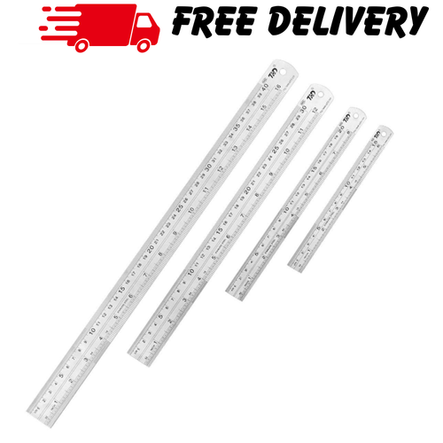 Stainless Steel Ruler Metal Straight Edge Measuring Tool Set Of 46/8/12 ...
