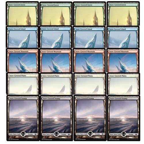 20 Modern Horizons MH1 Full Art Snow-Covered Land - 4 complete set (4x ...
