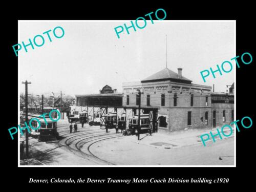 OLD POSTCARD SIZE PHOTO OF DENVER COLORADO TRAMWAY MOTOR COACH BUILDING ...