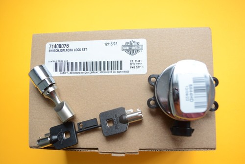 HARLEY DAVIDSON OEM NEW Chrome Ignition Switch & Fork Lock FLS FLST ...
