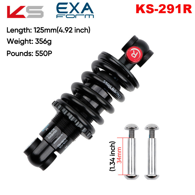KS EXA FORM 291R Rear Shock 125/150/165mm 550/650/850lb Hydraulic ...