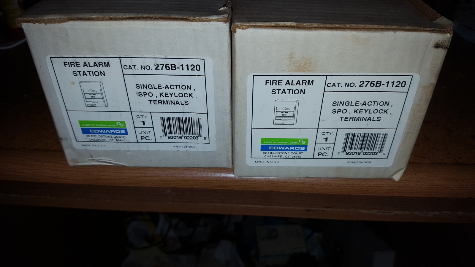 "EDWARDS GS" FIRE ALARM STATION SINGLE ACTION,SPO, KEYLOCK TERM No.276B ...