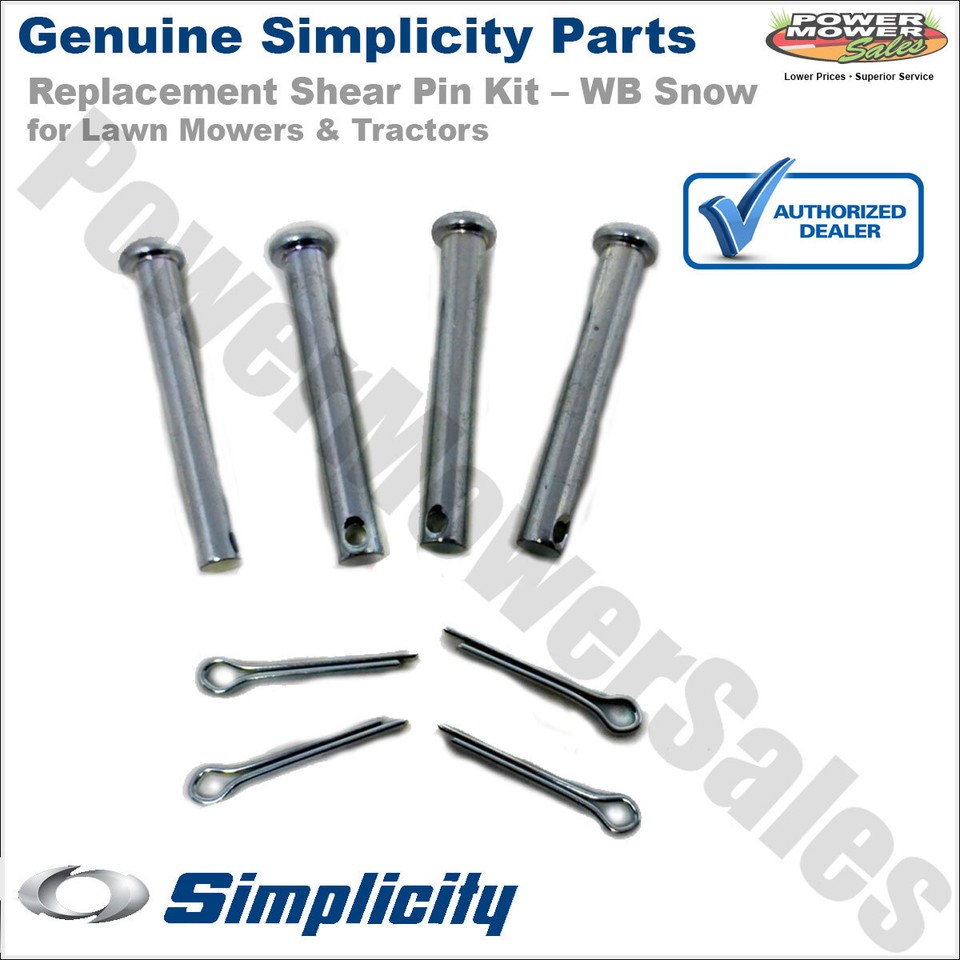 OEM Simplicity Snapper Snow Blower & Tractor Shear Pin Kit (4Pk) 15257 ...