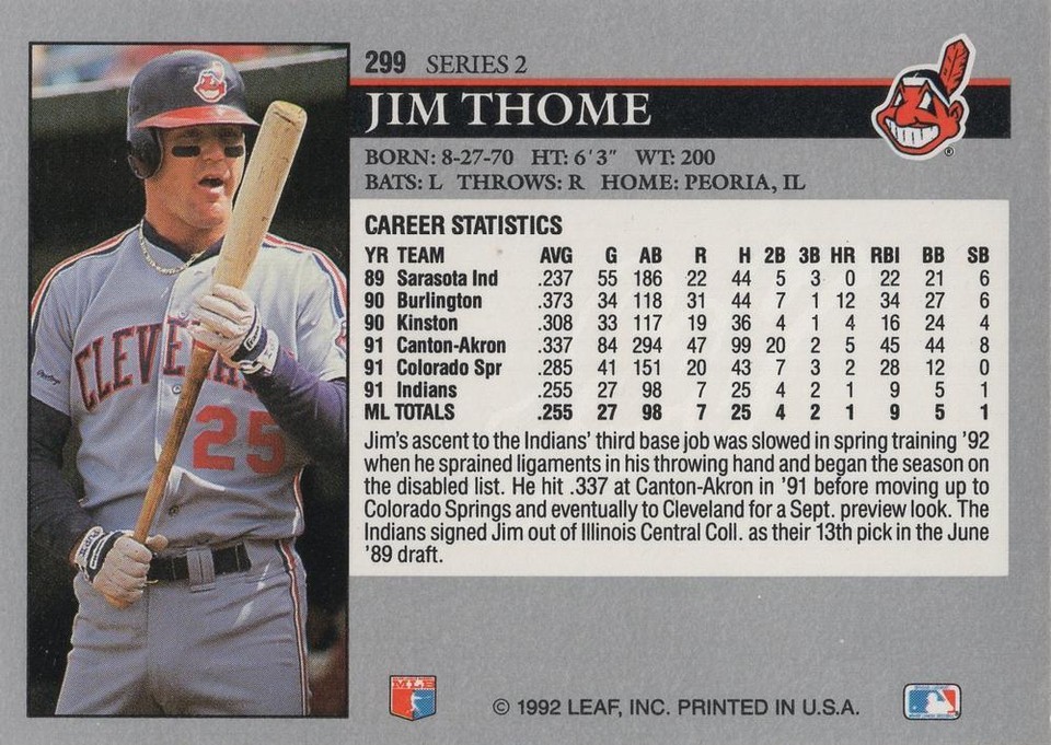 Jim Thome ⚾️ Cards - Base Cards, Inserts, RC's etc. - You Pick (2 CARD ...