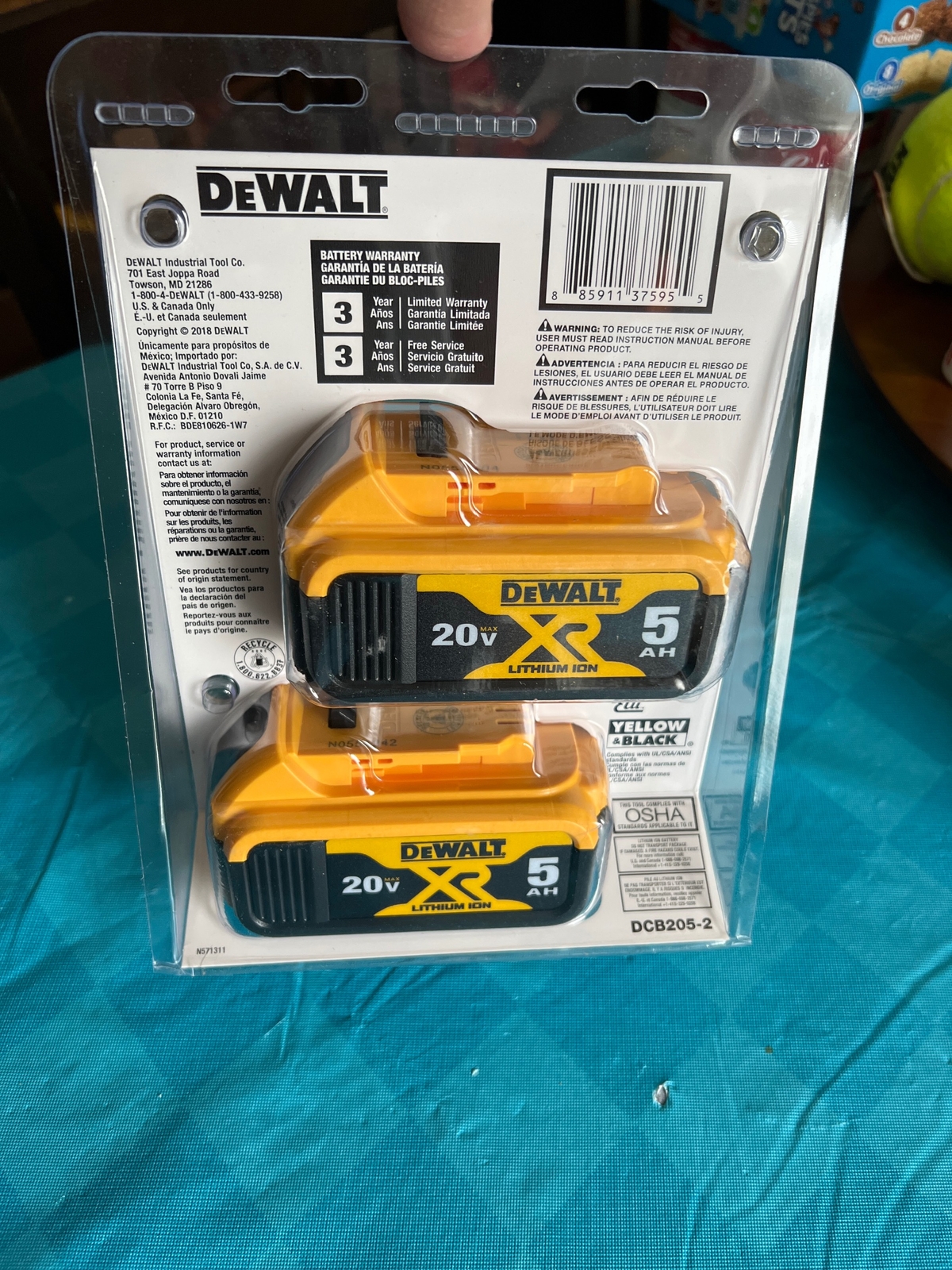 2PACK DEWALT DCB205 20V MAX XR 5AH LI-ION BATTERY PACKS jj