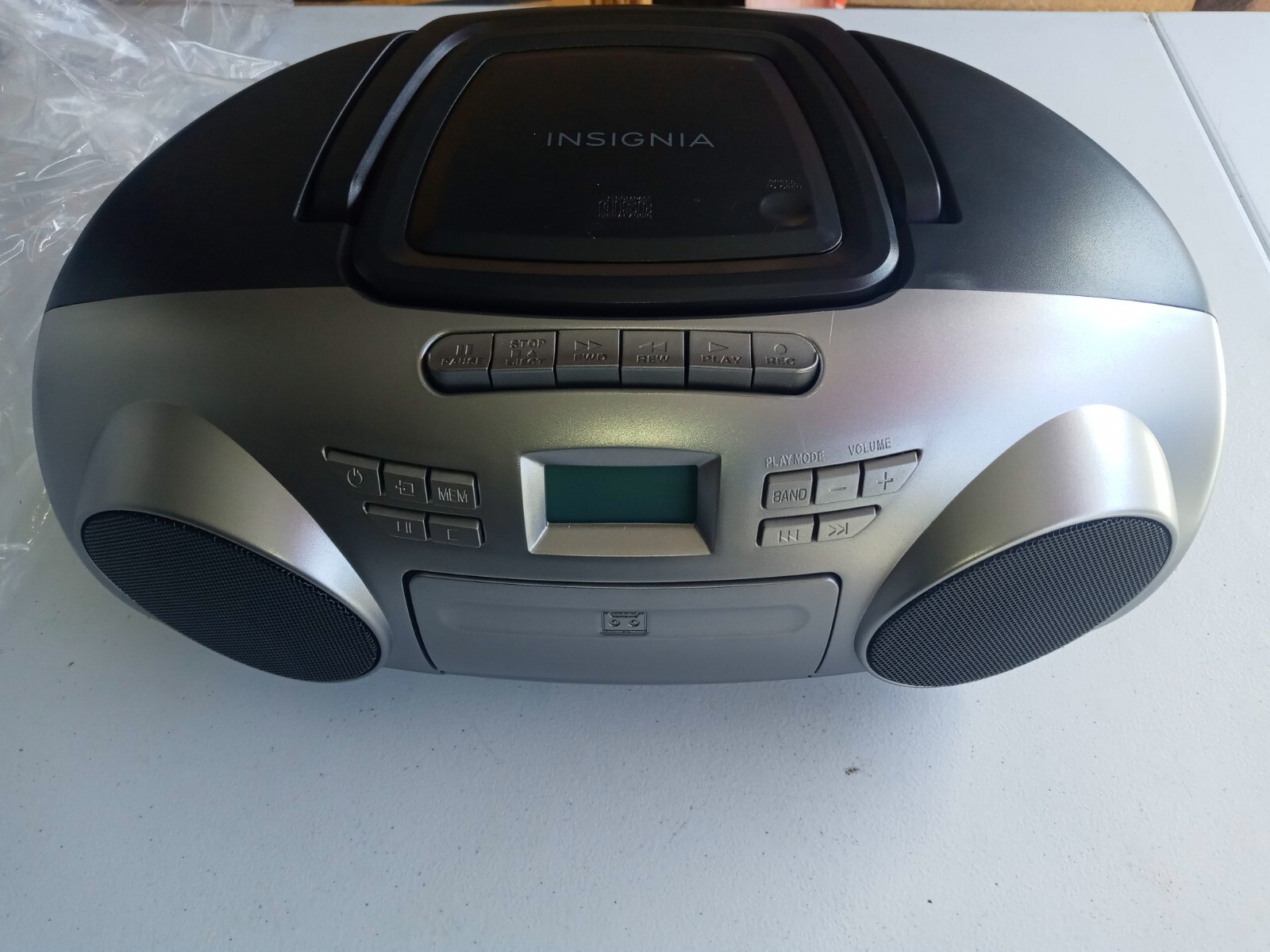 Insignia AM/FM Radio Portable CD Boombox With Bluetooth - Silver (NS ...