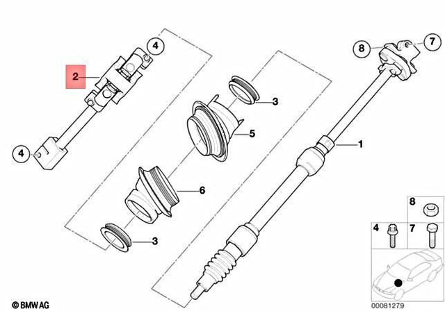 Genuine OEM Steering Shaft Universal Joint for BMW 32306762277 for sale ...