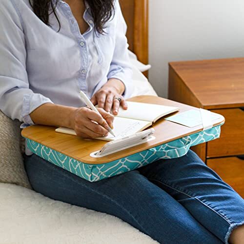 Designer Lap Desk with Phone Holder and Device Ledge - - Fits up Aqua ...