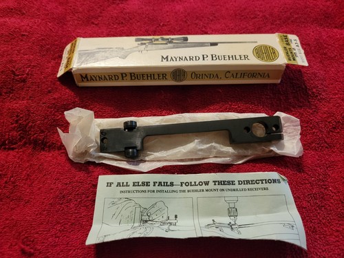 Vintage Buehler 1-Piece Scope Mount Base A3-S Blued Springfield 1903A3 ...