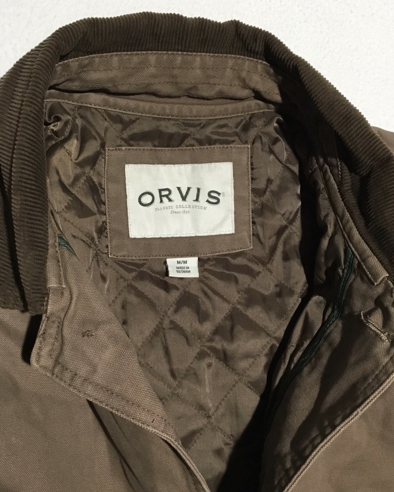 Orvis Barn Coat Men’s M Brown Chore Jacket Corduroy Collar Pockets ...