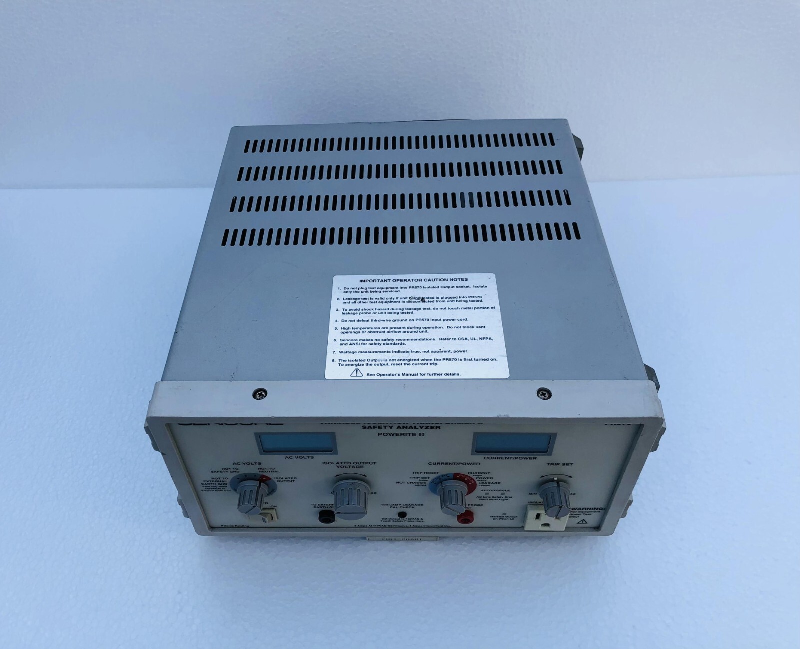 SENCORE PR570 VARIABLE ISOLATION TRANSFORMER & SAFETY ANALYZER 105-125 ...