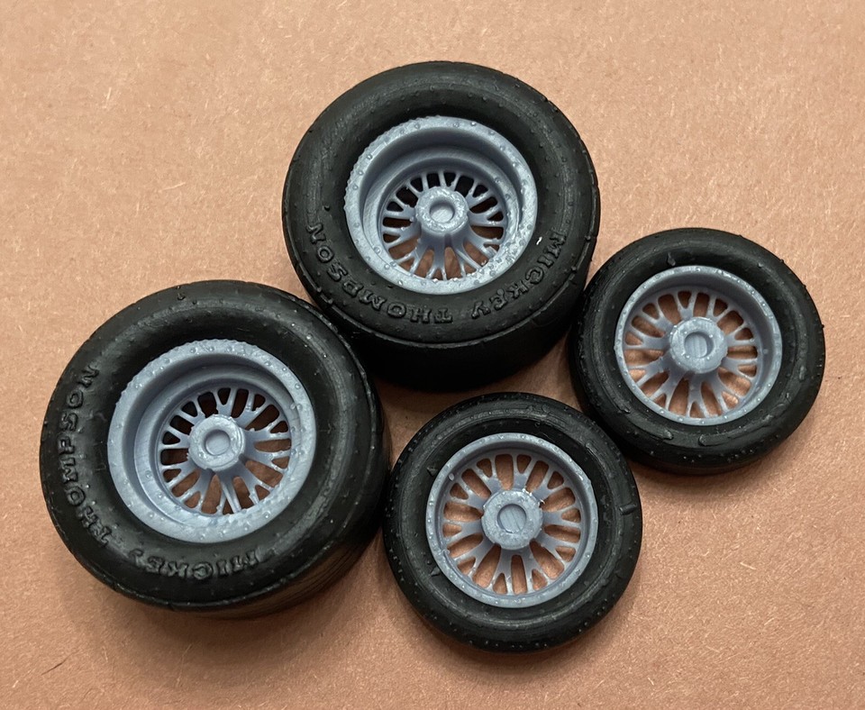 Resin 17/15 Scale inch Weld S82 Drag Wheels With Cheater Slicks 1/24, 1 ...