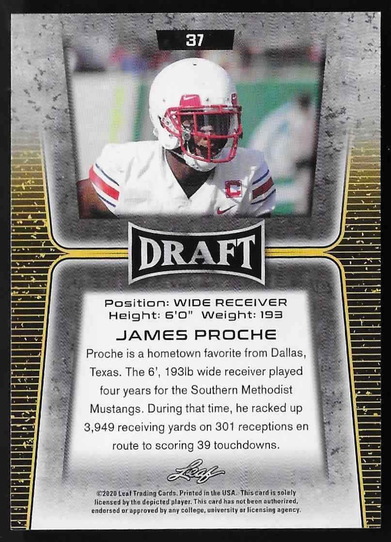 2020 Leaf Draft James Proche RC SMU Mustangs #37 | eBay