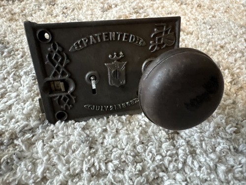 1863 Civil War Era Antique Rim Lock & Original Key – Mint Cast Iron ...