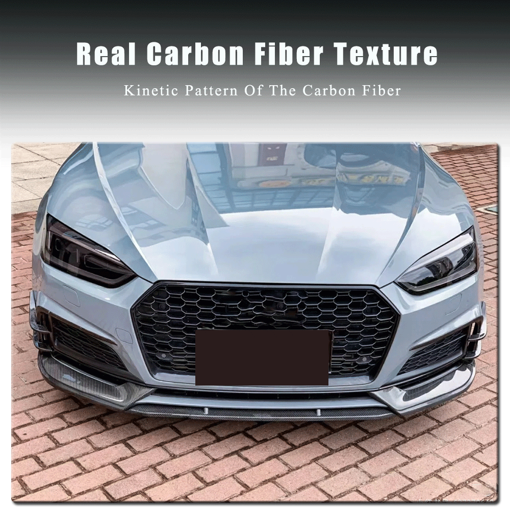 3PCS Carbon Fiber Front Bumper Lip Spoiler Splitter for Audi S5 A5 ...