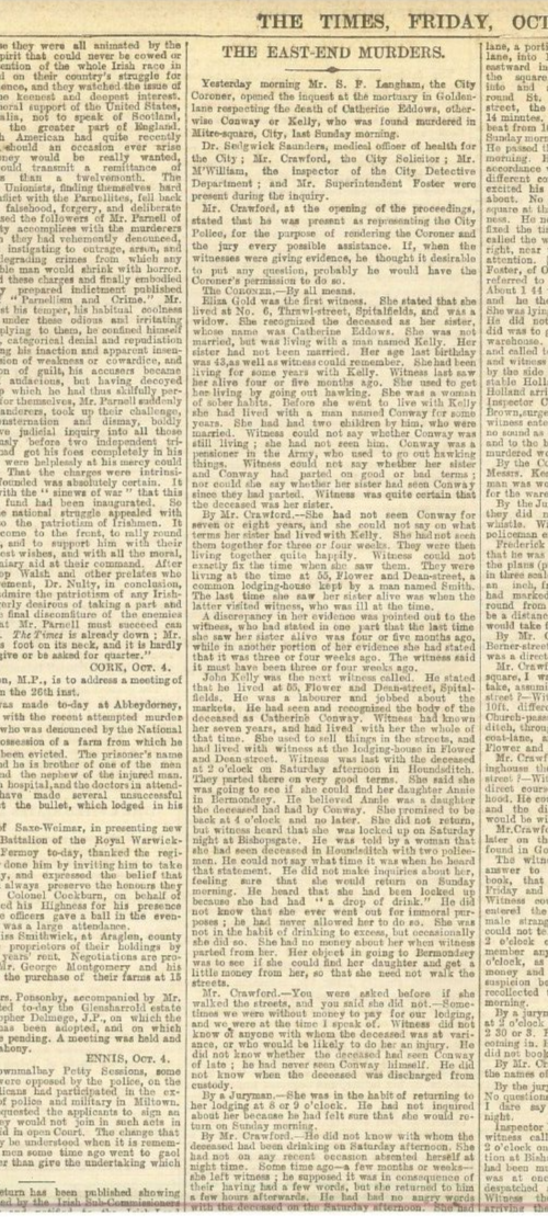 Jack the Ripper. London Times 1888 September to December 150 Plus ...