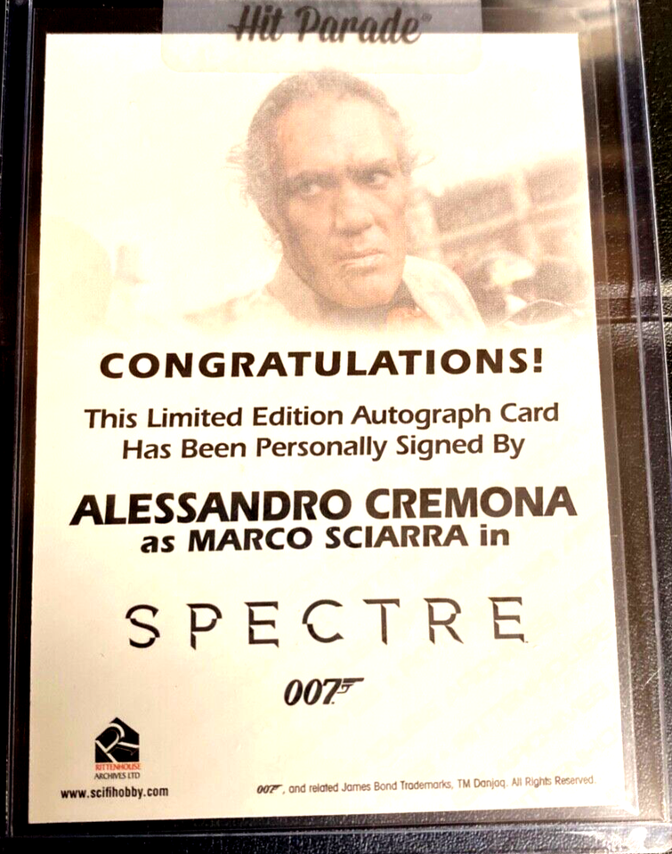 JAMES BOND 007 - ALESSANDRO CREMONA AUTO - MARCO SCIARRA - SPECTRE | eBay