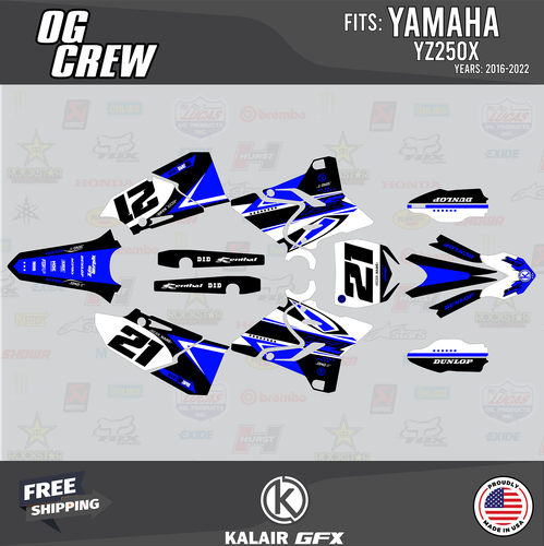 Graphics Kit for Yamaha YZ250X (2016-2022) Ogcrew-Blue-Shift | eBay