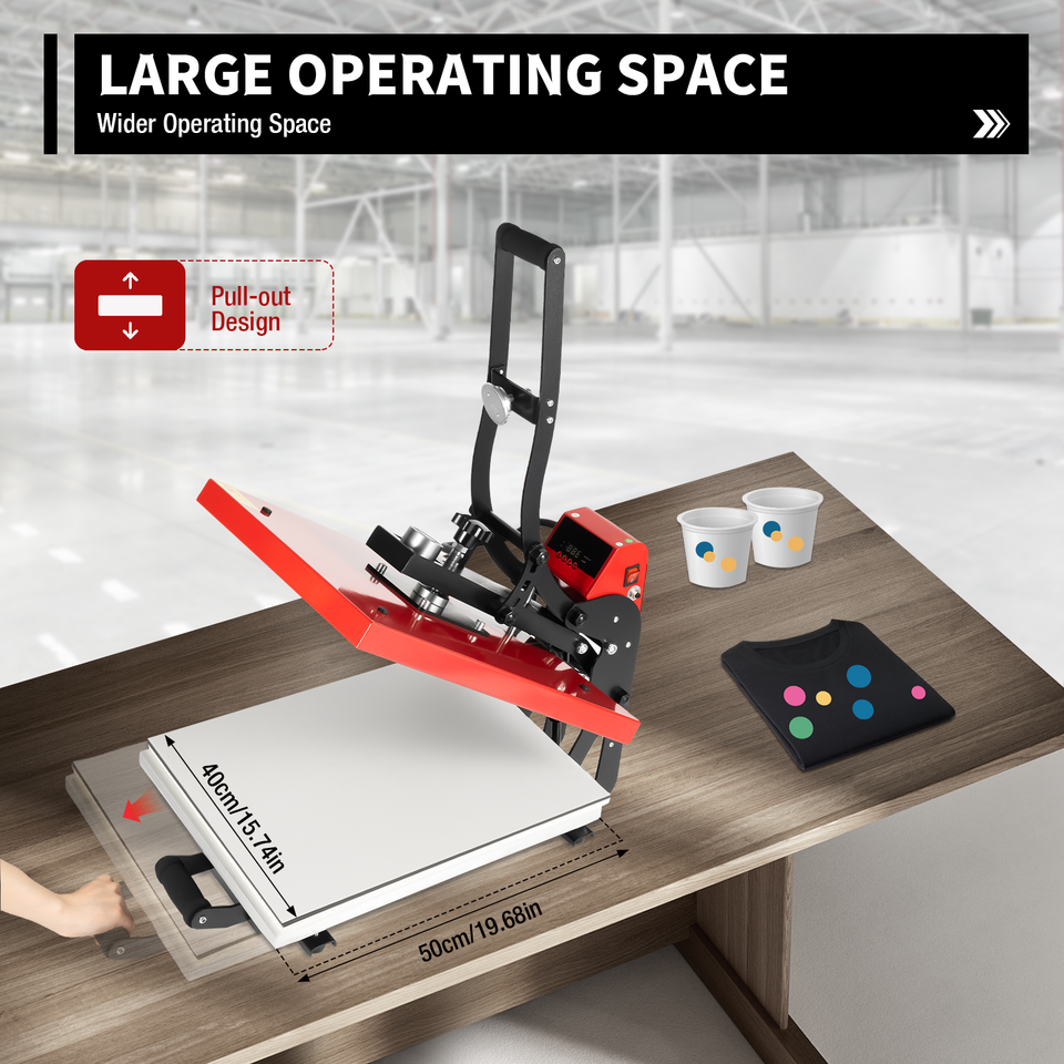 16"x 20" Slide Out Auto Open Heat Press Machine T-Shirt Clamshell Slide ...