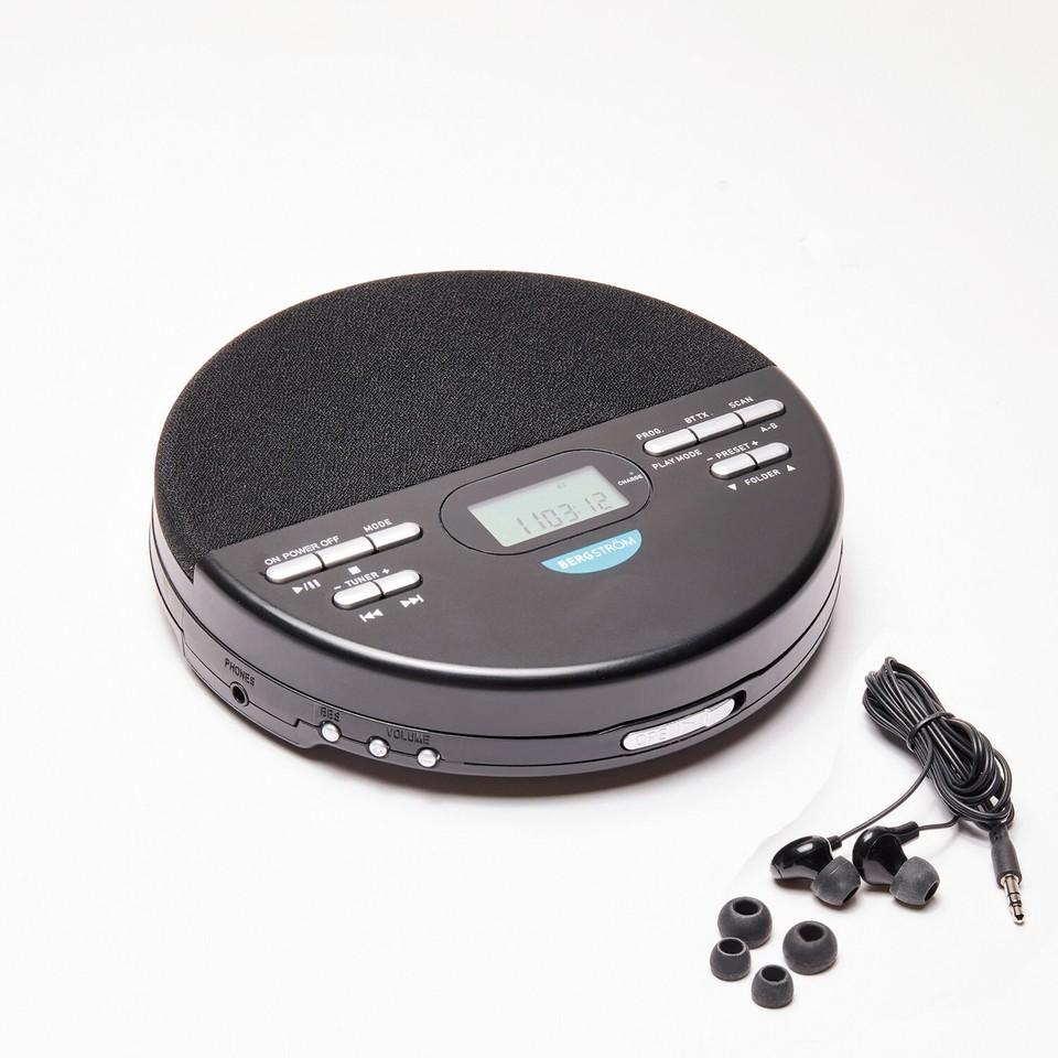 Portable CD Player with External Speakers FM Radio Anti-Skip Bluetooth ...