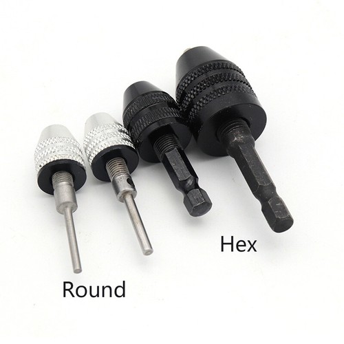 Keyless Drill Bits Chuck Hex / Round Shank Dremel Accessories Adapter ...