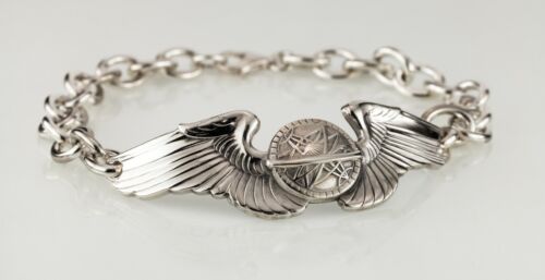 Rare 1942 US Air Force Navigator Wings Sterling Silve… - Gem Rare 1942 US Air Force Navigator Wings Sterling Silve… - Gem