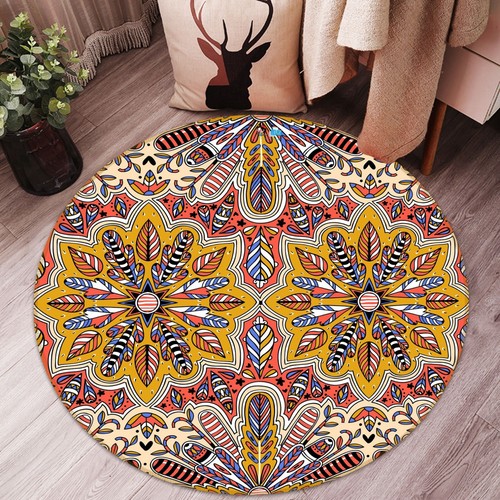 3D Snowflake Pattern Round ZHUA1797 Game Non Slip Rug Mat Photo Carpet ...