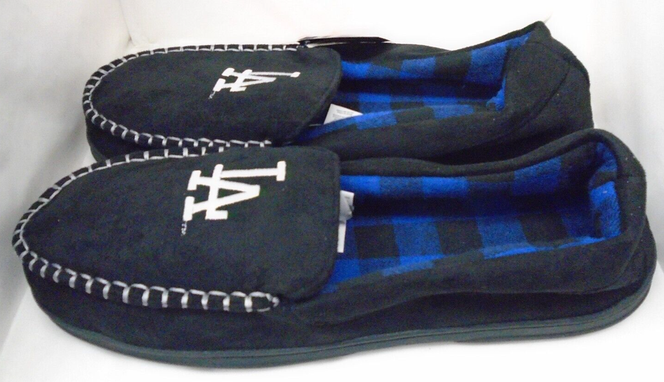 Men's Los Angeles Dodgers Moccasins House Shoes Slippers with Flannel ...