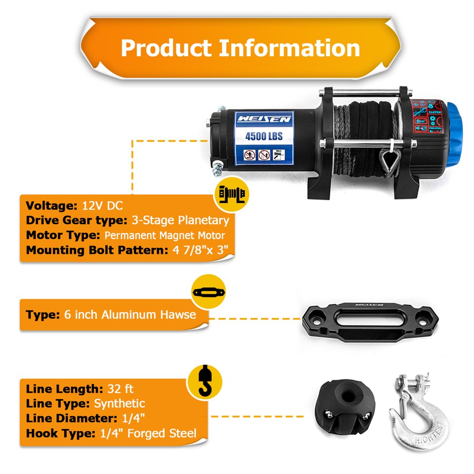 4500lb Electric Winch Mount Combo Kit For Kawasaki Teryx KRX 1000/4 ...