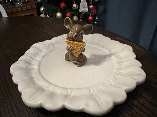Vintage Mouse Cheese Plate Ceramic Platter Serving Tray Charcuterie ...