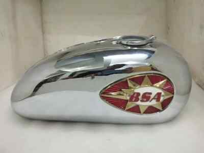 Fit BSA A65 2 Gallon Chrome Steel Fuel Petrol Tank + Cap + Taps ...