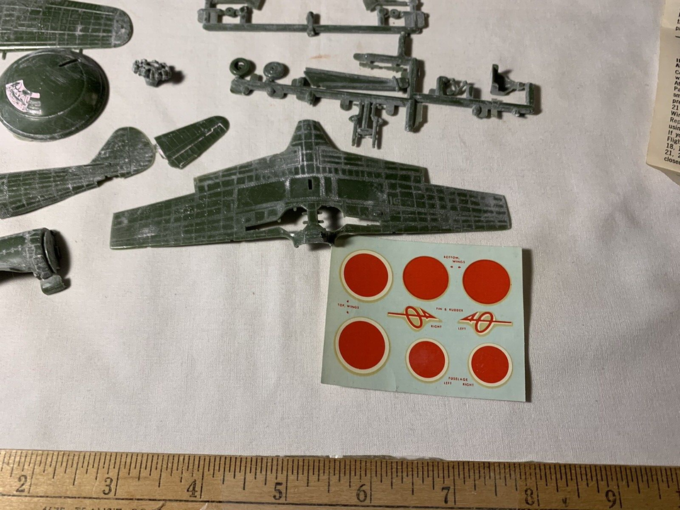 Vintage 1965 Revell Ki 84 1a Havate Plastic Model Kit Japan 1:72 Parts ...