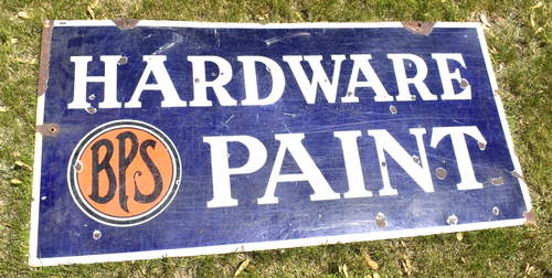 Vintage 2-Sided BPS HARDWARE PAINT Porcelain Advertising SIGN | eBay
