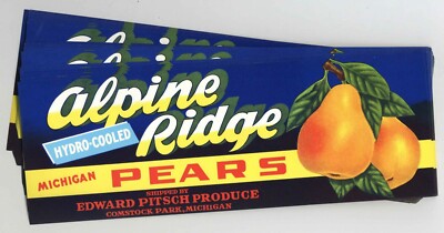 25 Alpine Ridge Brand Pear Crate Labels, Wholesale | eBay