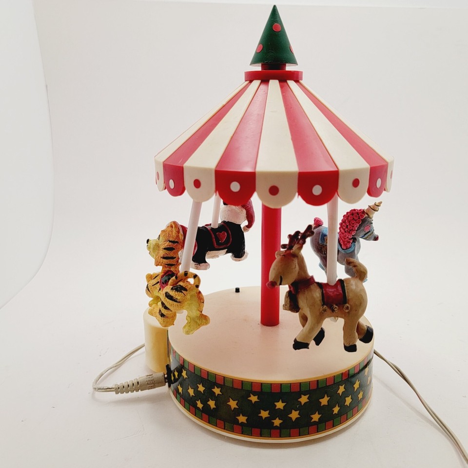 VTG 1995 Holiday Workshop 8.5” Christmas Carousel Lighted Merry Go ...