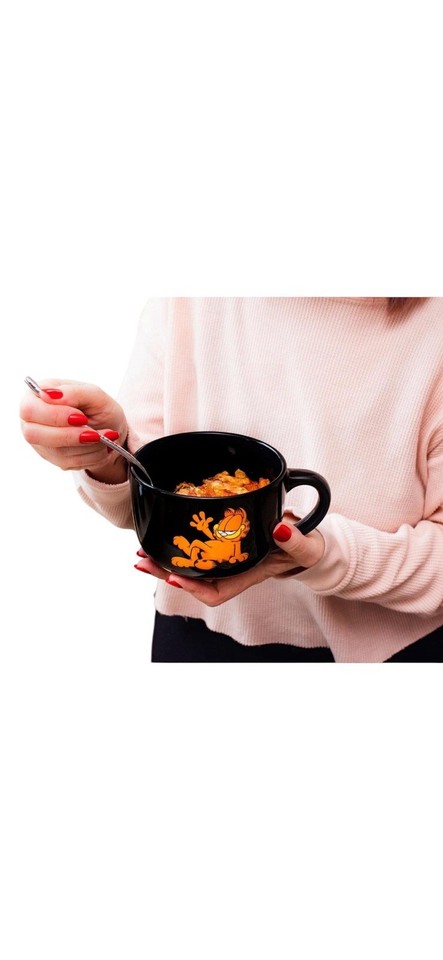 Nickelodeon Garfield The Cat 24Oz Ceramic Soup Mug Vent Lid Collectible ...