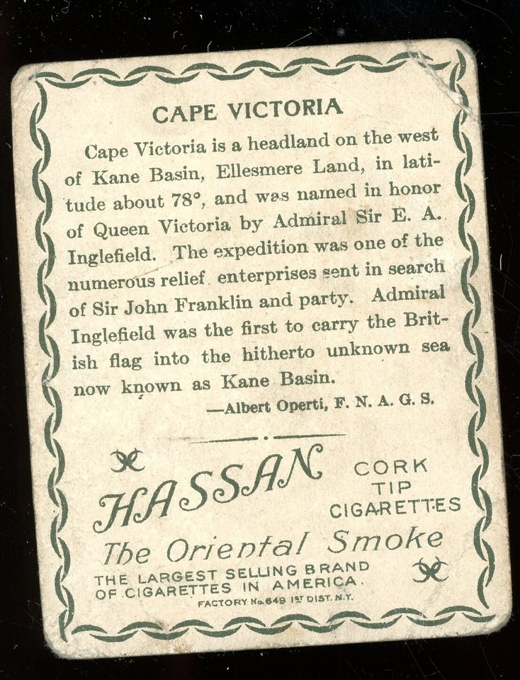tobacco card-Hassan Cigarettes-Cape Victoria- | eBay