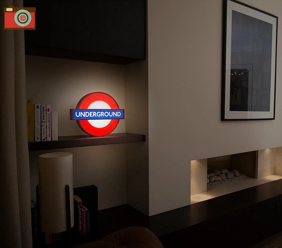 LONDON UNDERGROUND SIGN LIGHT BOX. LED Battery / USB Power. 15 Station ...