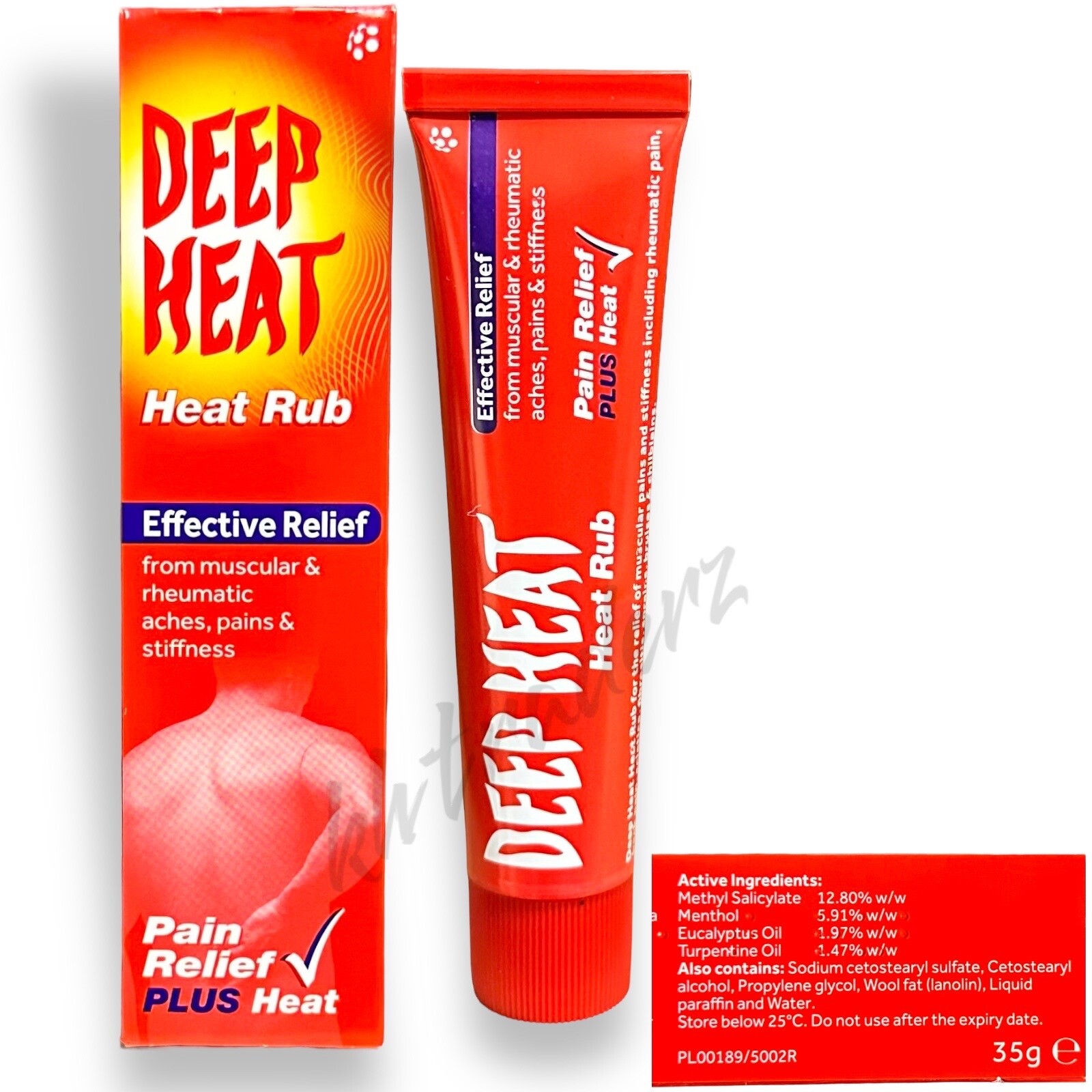 DEEP HEAT RUB CREAM RELIEF FROM MUSCULAR ACHES PAINS & STIFFNESS DEEP ...