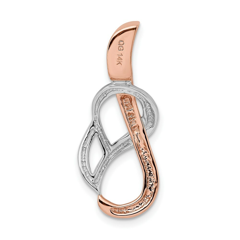 14K White & Rose Gold Fits up to 4mm, 6mm Reversible Omega Slide ...