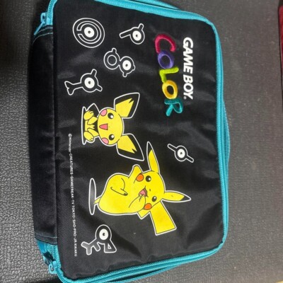 Gameboy Color GBC Pokemon Carrying Case *Pikachu Unown* Pouch Bag Game ...