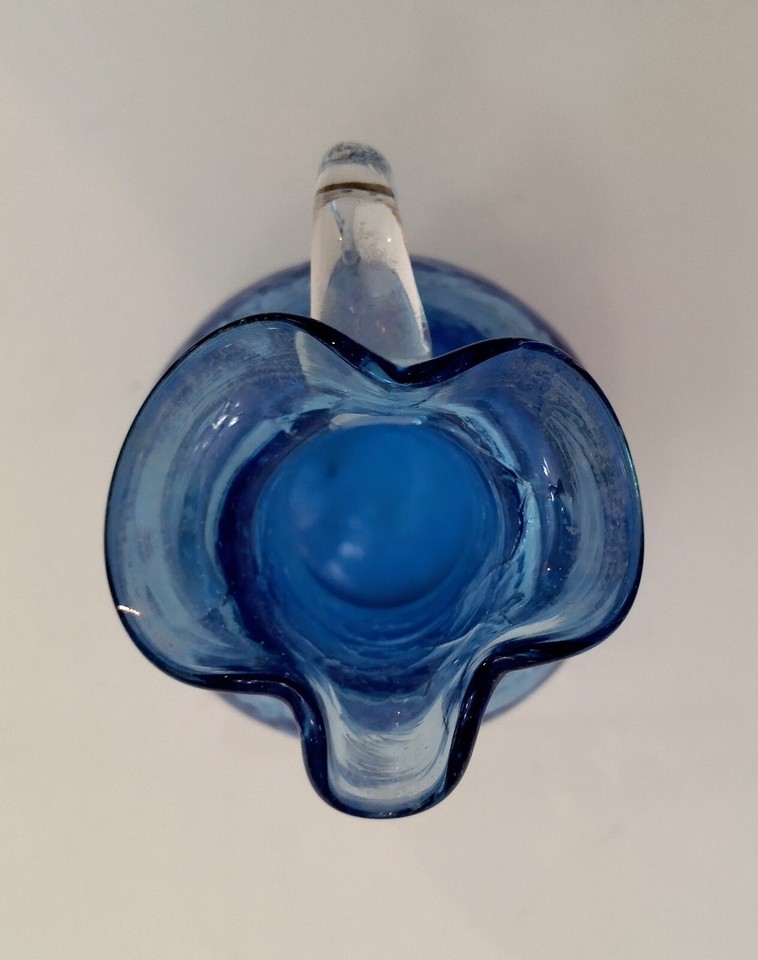 Vintage Pilgrim Blue Crackle Glass Pitcher, Labeled, 4.5” | eBay