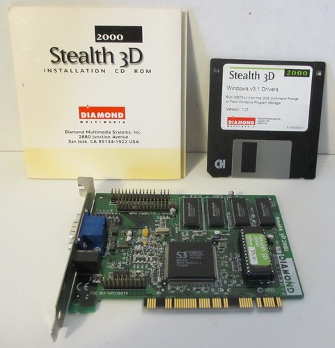 Diamond Stealth 3D 2000 S3 ViRGE 2MB PCI Graphics Card, Tested, Working ...