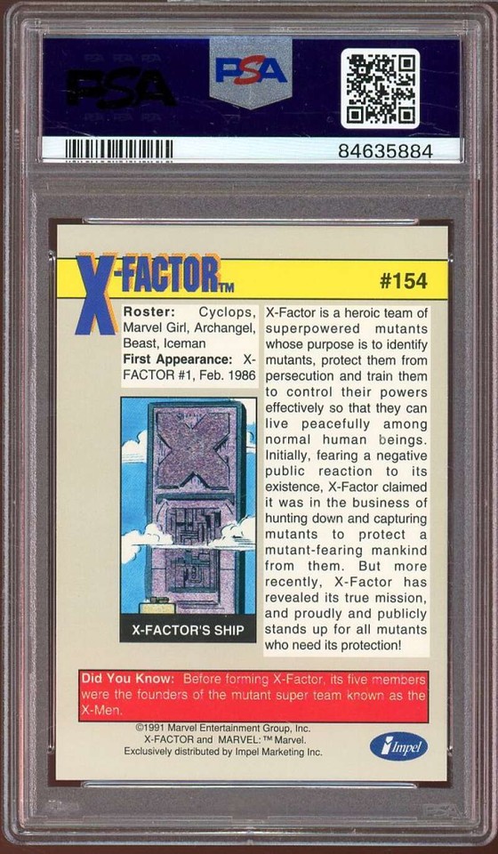 X-factor Card 1991 Marvel Universe #154 PSA 7 | eBay