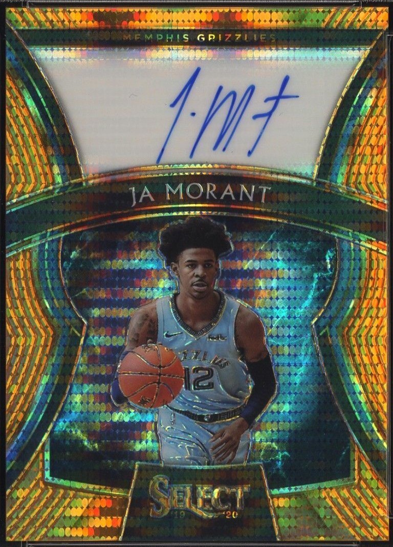2019-20 Panini Select - Rookie Signatures Ja Morant #RS-JMT Neon Orange ...