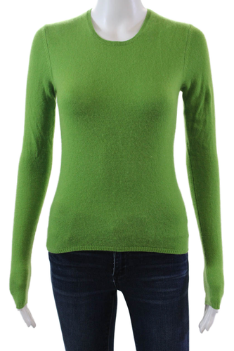 Tsesay Womens Cashmere Long Sleeved Crew Neck Casual Sweater Green Size ...