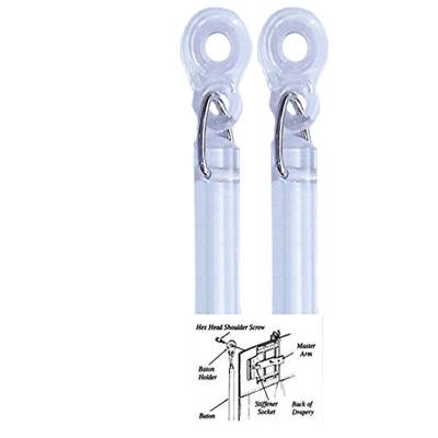 24" Clear Acrylic Drapery Baton / Wand 1/2 " with Plastic Adapter (2 ...