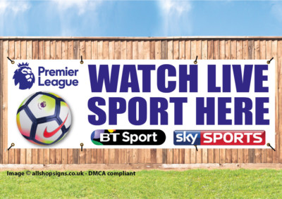 WATCH LIVE SPORT HERE BANNER SIGN BANNER WATERPROOF PVC with Eyelets ...