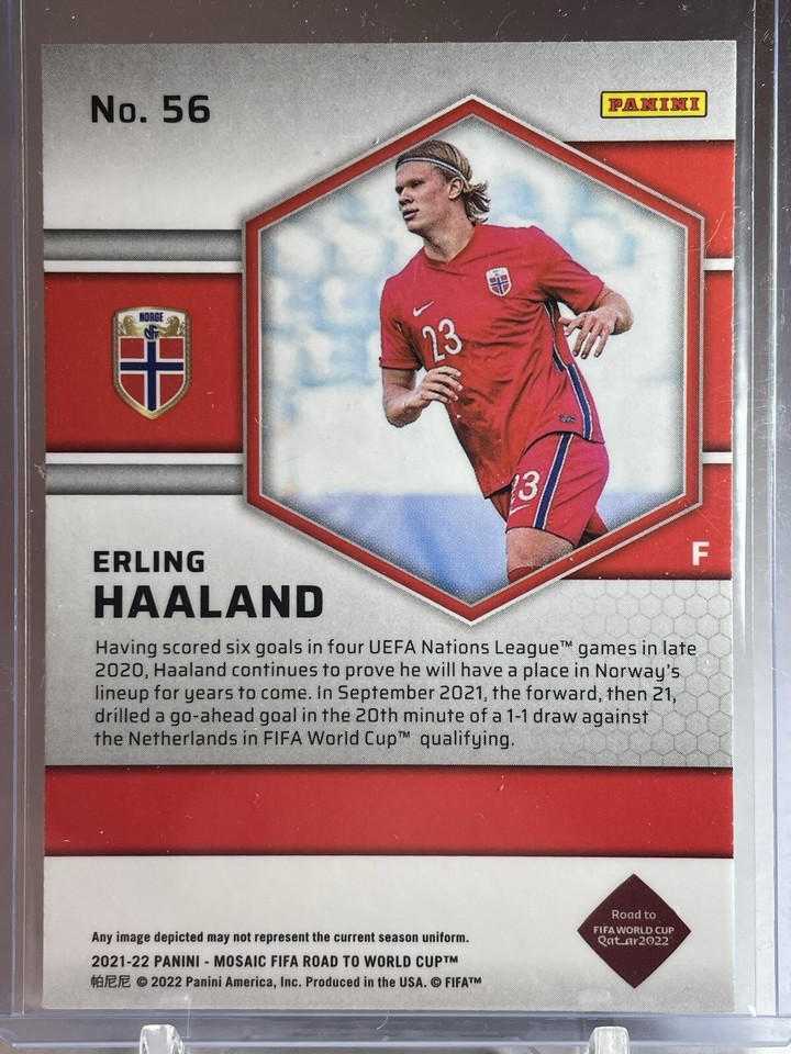 2021-22 Mosaic Road to the World Cup FIFA Base #56 Erling Haaland ...